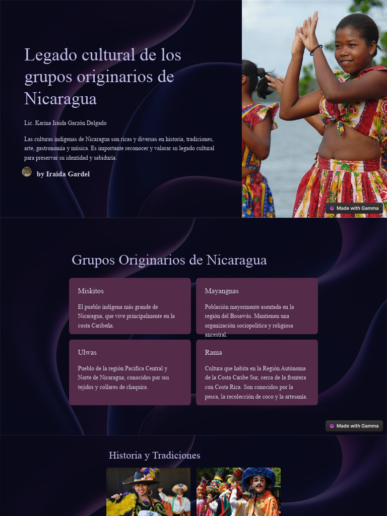 Legado Cultural de Los Grupos Originarios de Nicaragua | PDF ...
