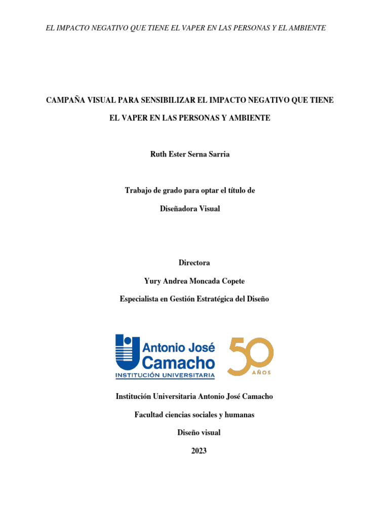 Proyecto de Grado (Ruth Serna) | PDF