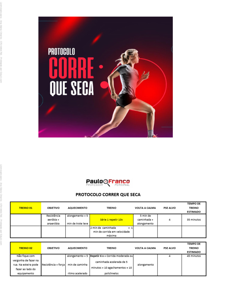 Protocolo Corre Que Seca | PDF