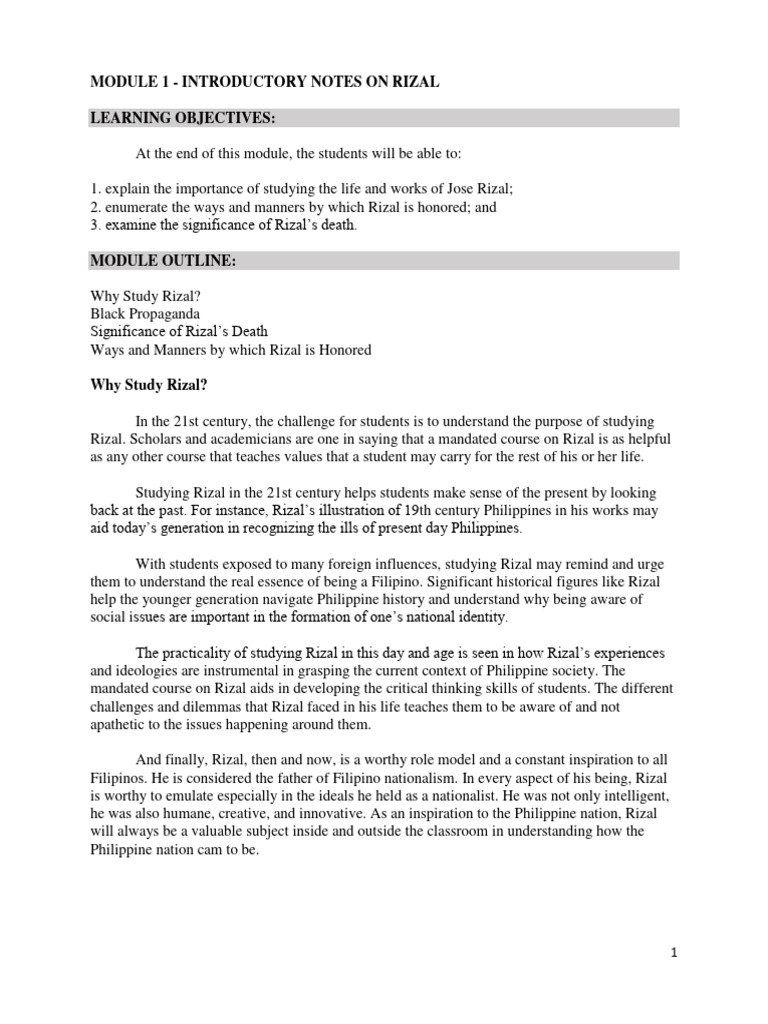 Rizal Mods 1 4 | PDF | Philippines | Monarchy