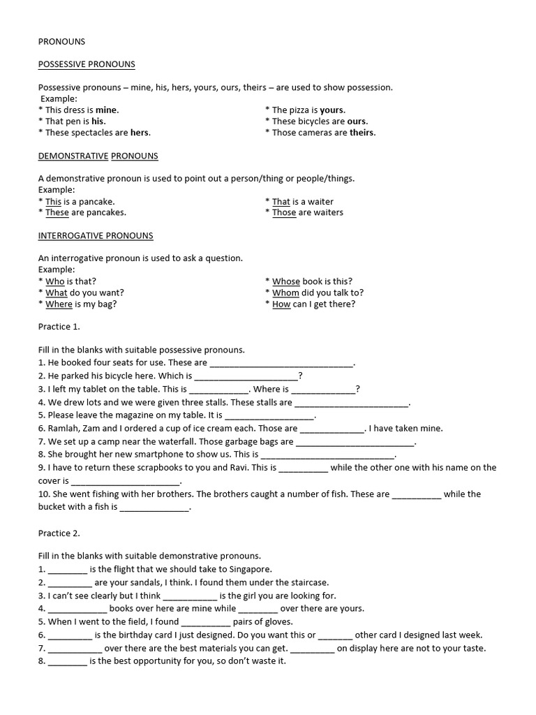 Grammar - Pronouns | PDF | Pronoun | Grammar