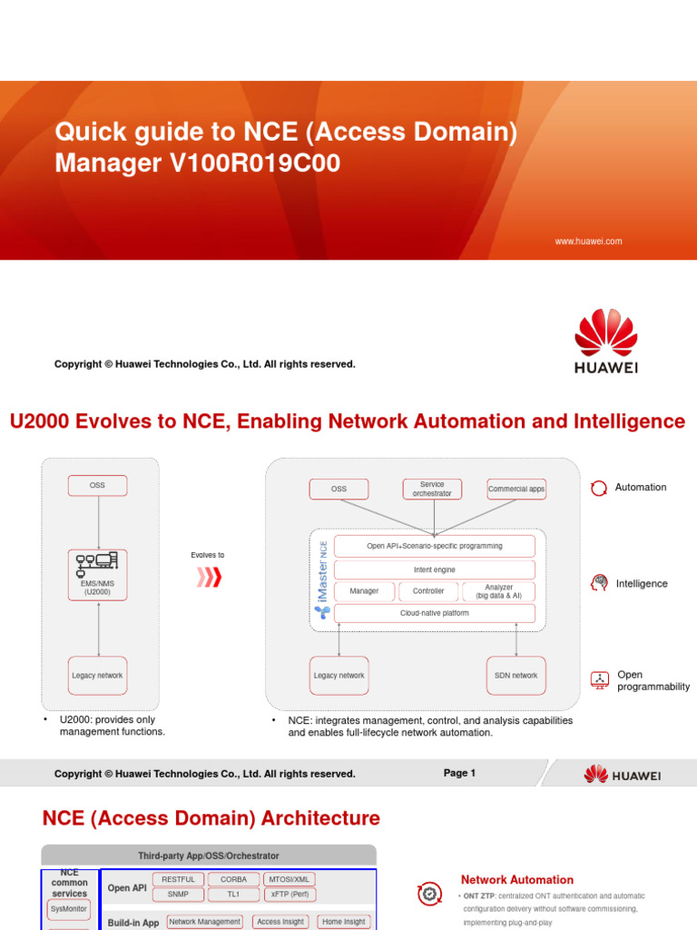 4.quick OM Introduce NCE V100R019C00 Manager (Access Domain) 02-A | PDF