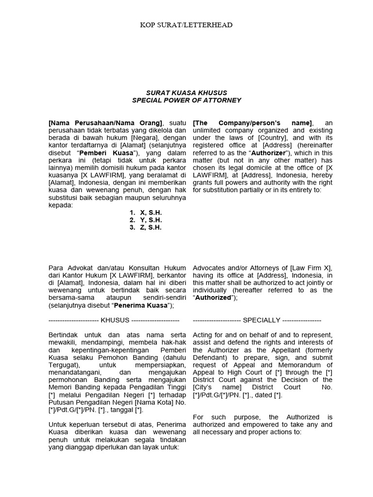 PoA Banding Bilingual | PDF