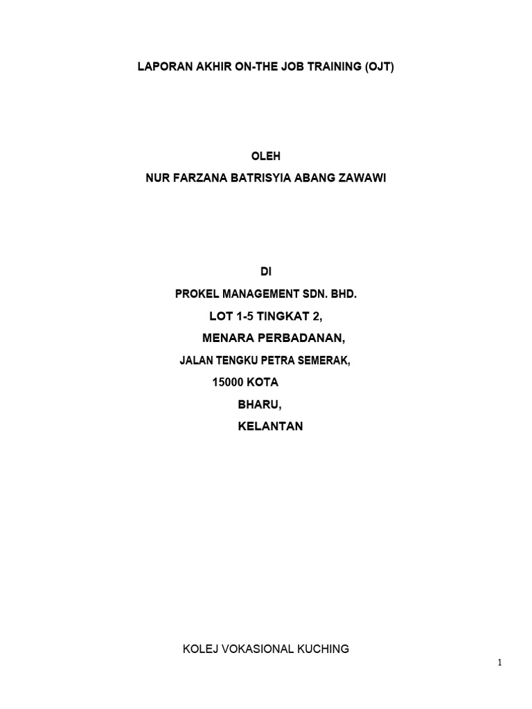 CONTOH_LAPORAN_OJT | PDF