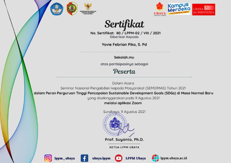 Contoh Sertifikat | PDF