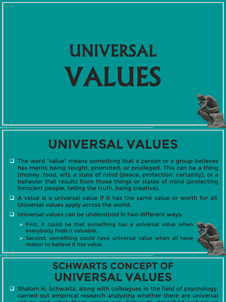 Universal Values | PDF | Dignity | Psychology