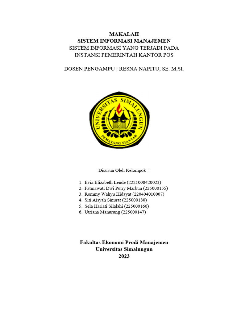 Makalah_SIM_USI-Kelompok_4 | PDF
