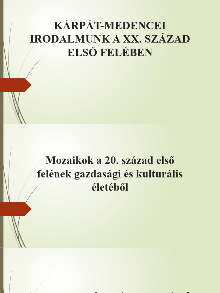 Mozaikok A 20. Század Első Felének Gazdasági És Kulturálsi Életéből | PDF