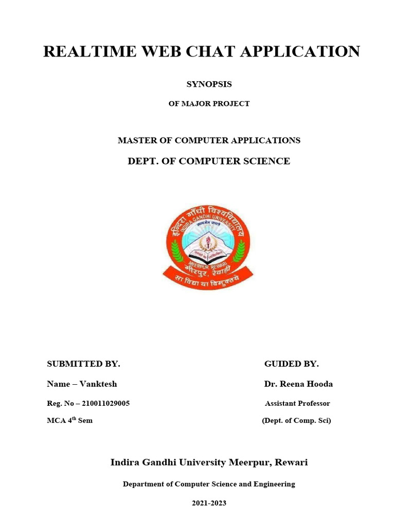 Realtime Web Chat Application | PDF | Computing | Internet