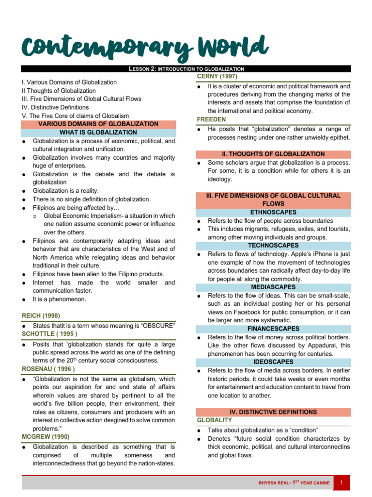 Globalization Insights for Students | PDF | Social Science