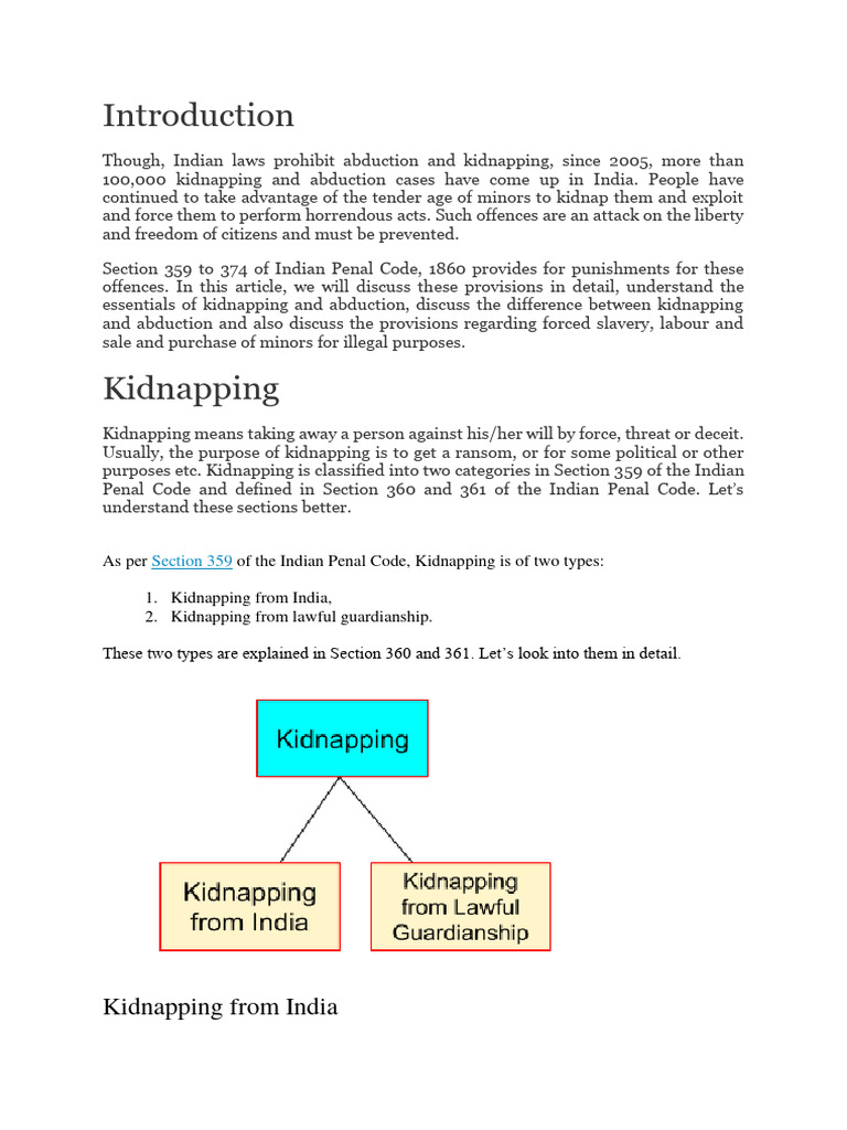 Kidnapping and Abduction | PDF
