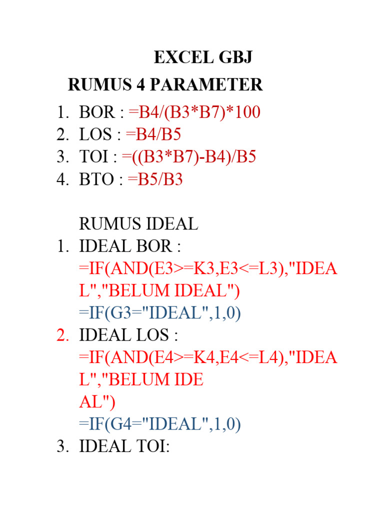 Rumus Excel GBJ | PDF