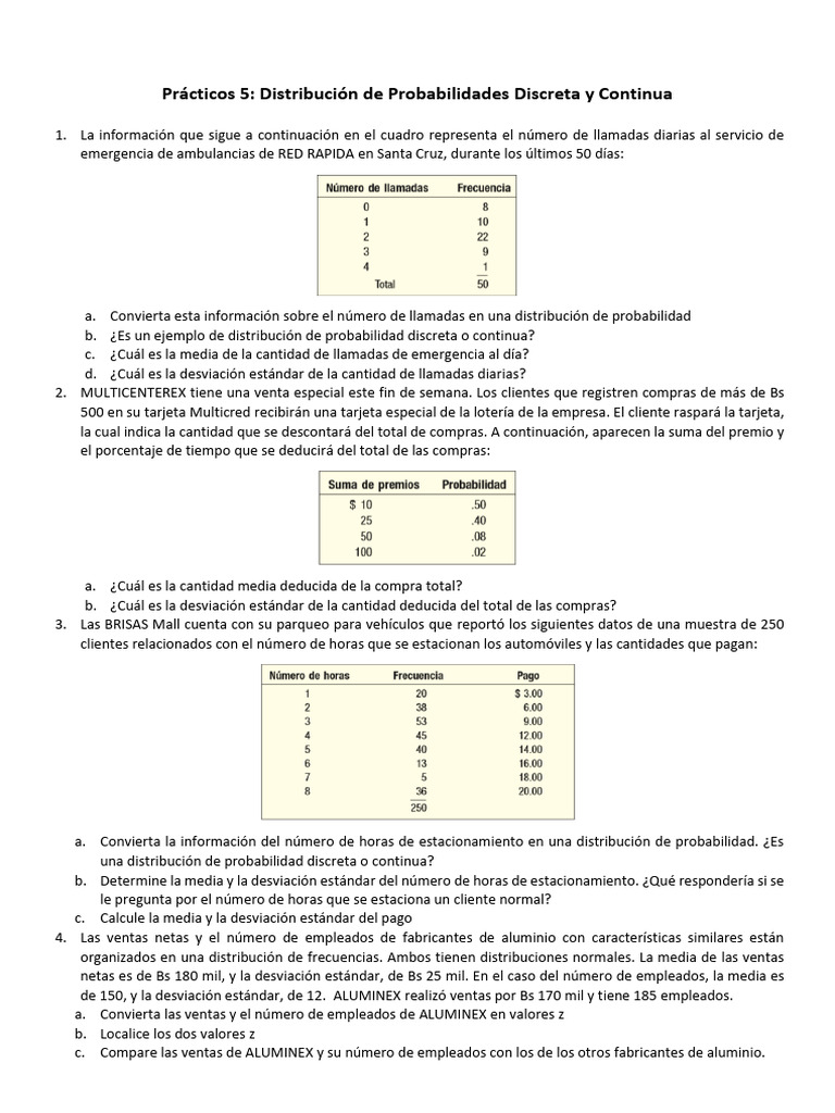 Práctico 5 Distribución de Probabilidades | PDF