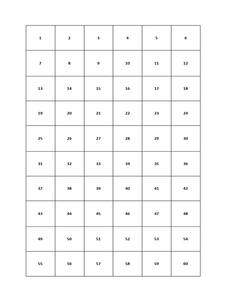 Rifa de 60 Numéros à Imprimer | PDF