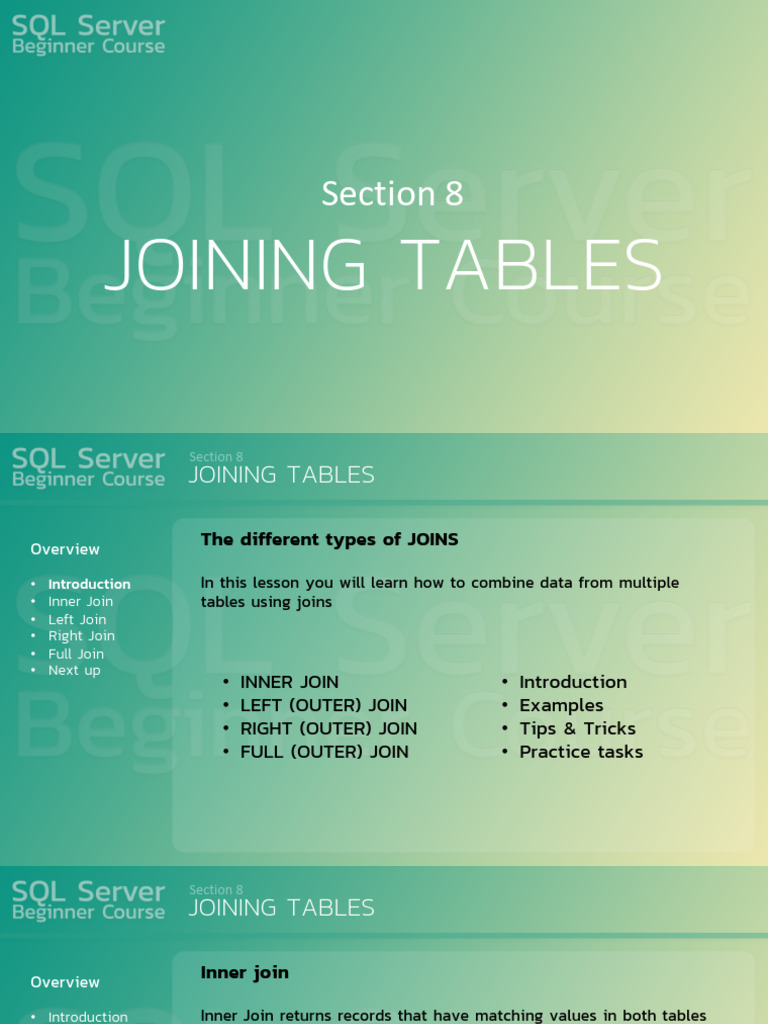 1.1 08 - Introduction to joins | PDF | Data Management Software | Sql