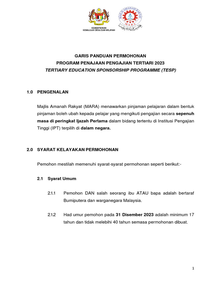 Garis Panduan Permohonan | PDF Garis Panduan Permohonan | PDF