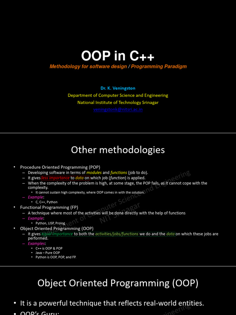 OOP in C++ | PDF