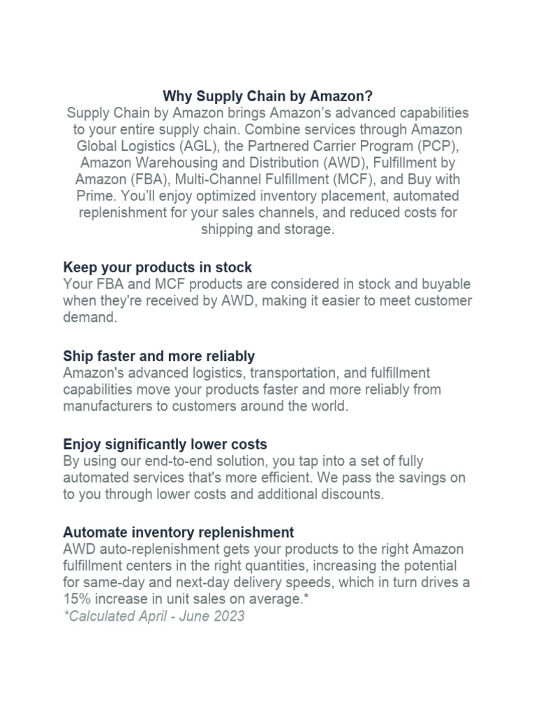 Why Supply Chain by Amazon | PDF | Logistics | Supply Chain