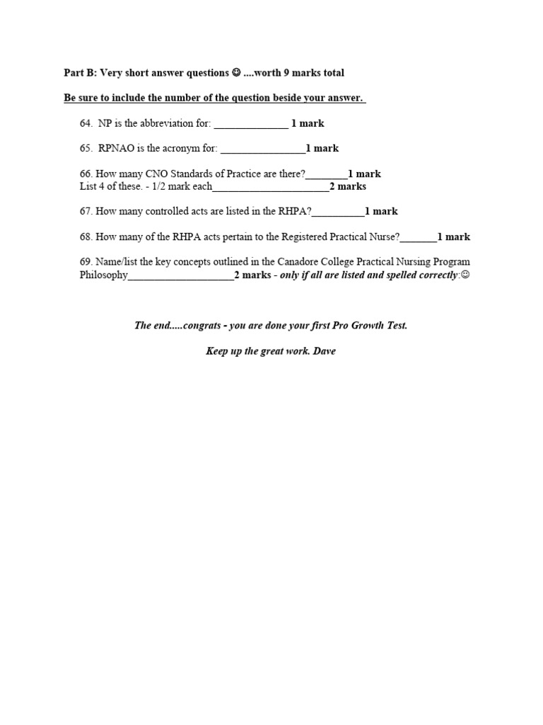 PNE 110 Test 1 Short Answers | PDF