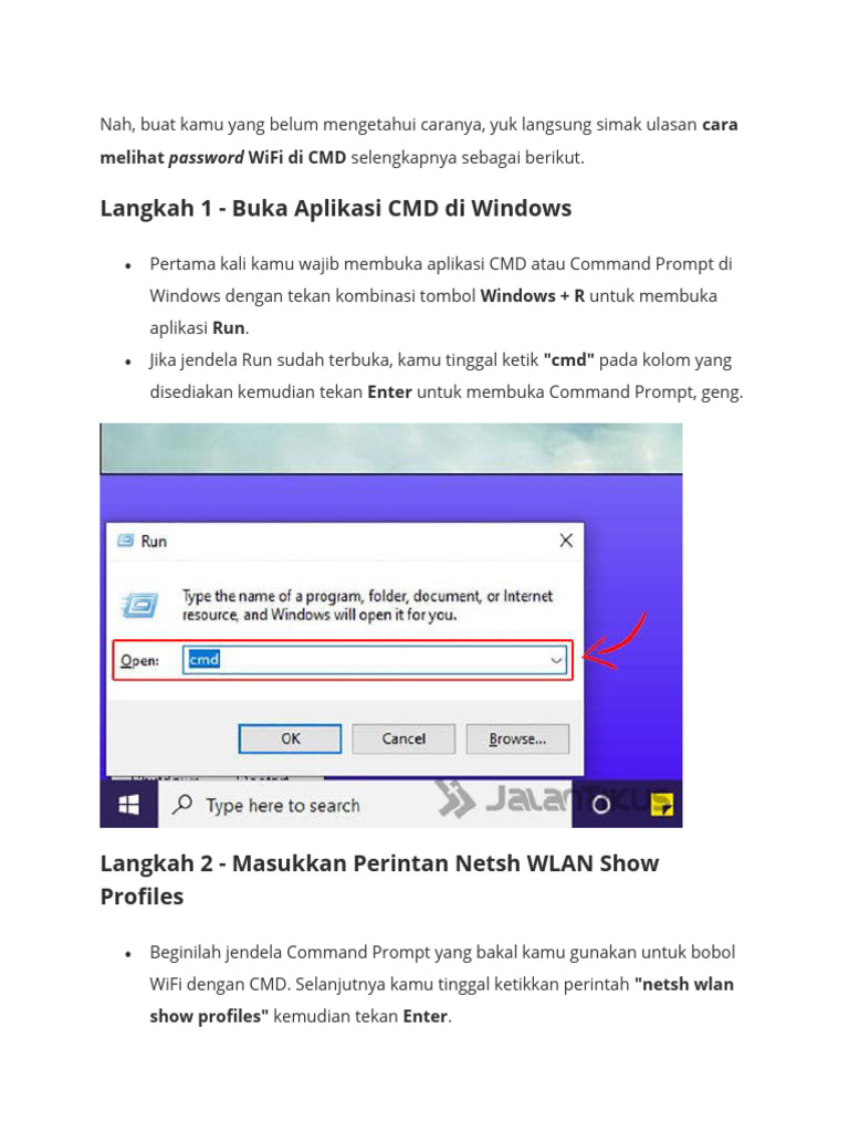 Cara Mengetahui Password Wifi Menggunakan Command Prompt | PDF