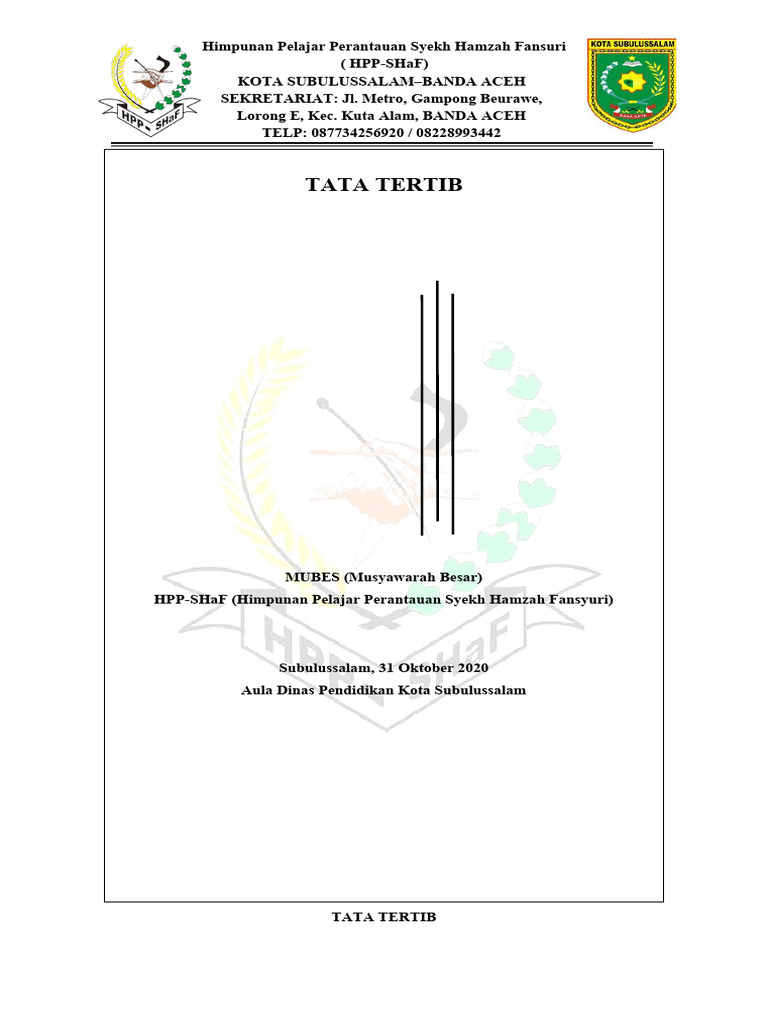 Tata Tertib MUBES HPP-SHaF | PDF