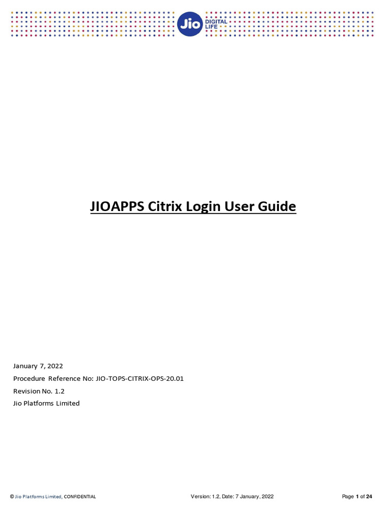 JIOAPPS Citrix Login User Guide | PDF | Citrix Systems | System Software