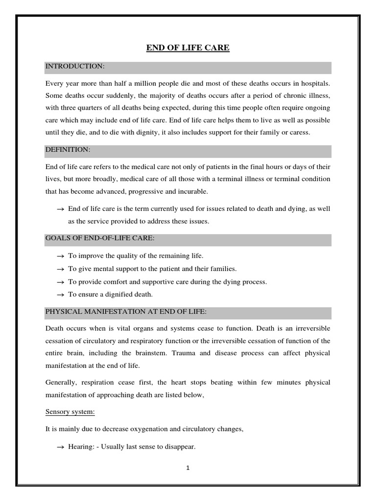 End of Life Care | PDF | End Of Life Care | Palliative Care