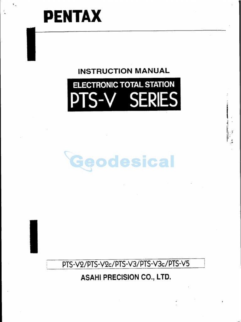 Pentax Manual Estacion Total Serie Pts V en | PDF