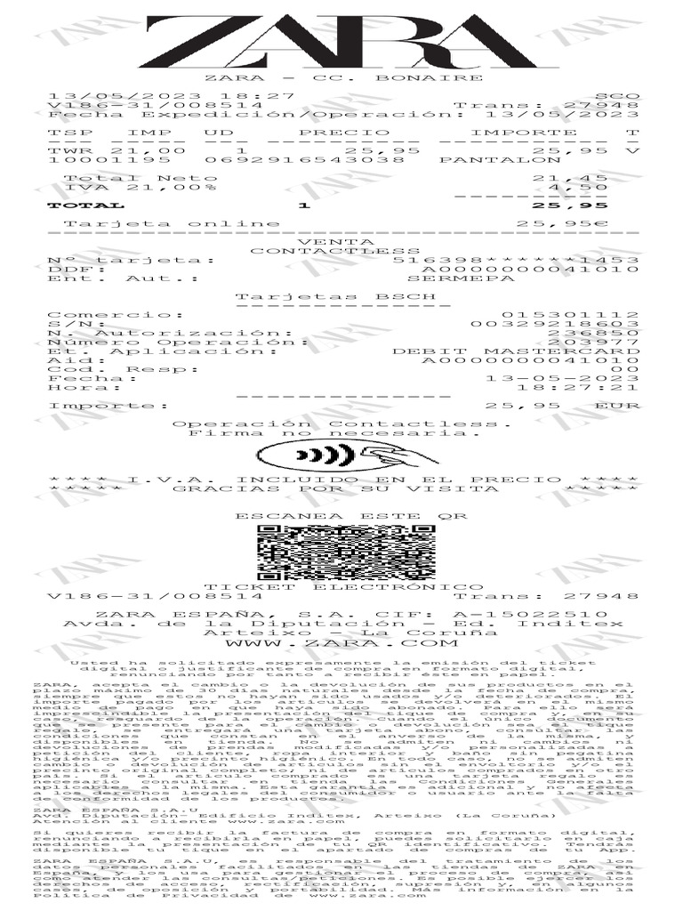 Total 1 25,95 | PDF | Finanzas y dinero
