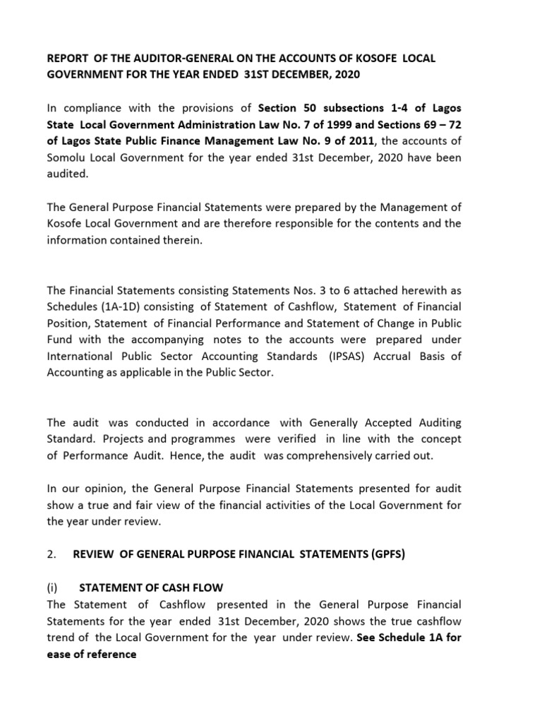 Kosofe Consolidated GPFS 2020 | PDF | Revenue | Equity (Finance)