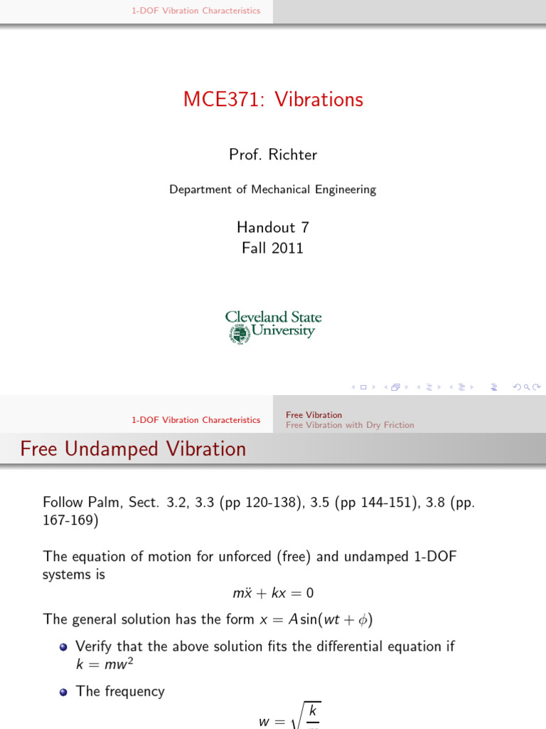 Mce371 7 | PDF | Oscillation | Damping