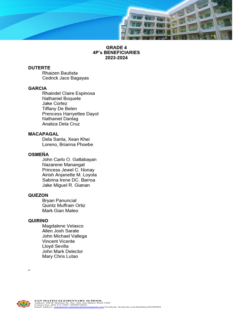 2023 Grade 4 4PS | PDF