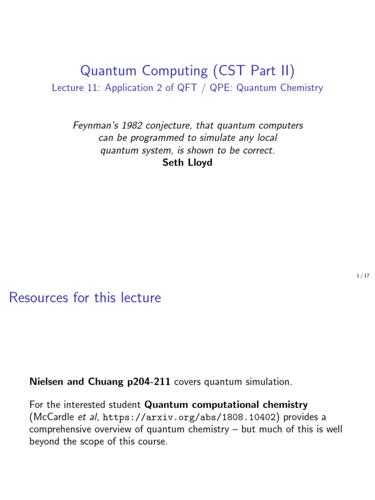 Quantum Computing Lecture 11 | PDF Quantum Computing Lecture 11 | PDF
