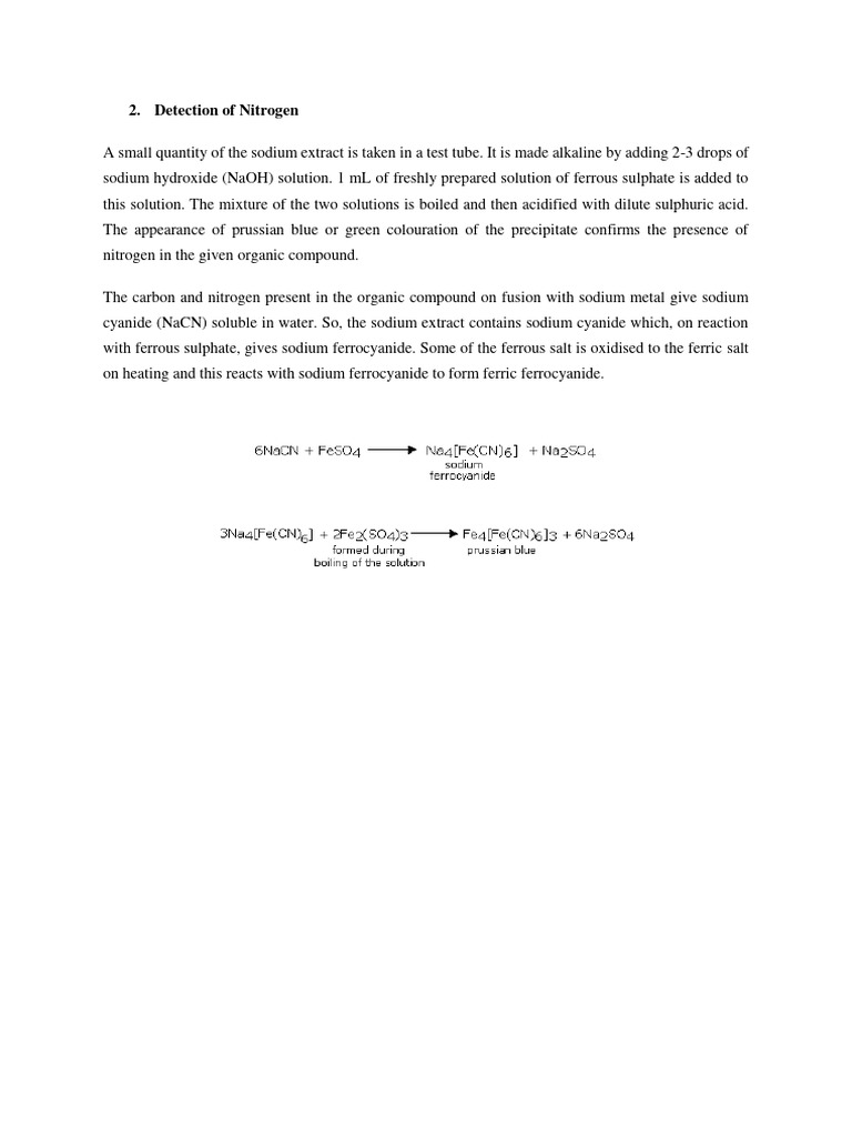 Practical 5 - Detection of Nitrogen | PDF