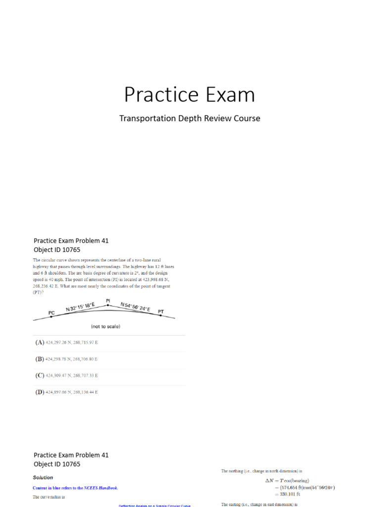 Practice Exam 2022 Transportation Depth | PDF | Teaching Methods ...
