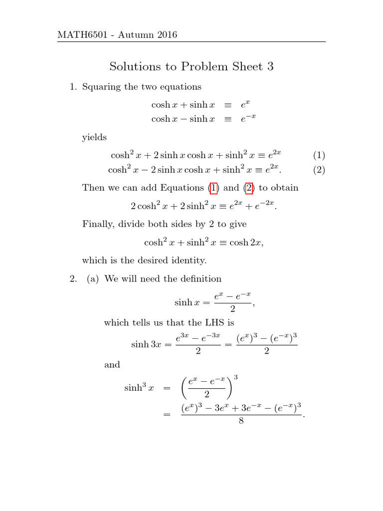 Sheet3 Solutions | PDF | Trigonometric Functions | Mathematical Concepts