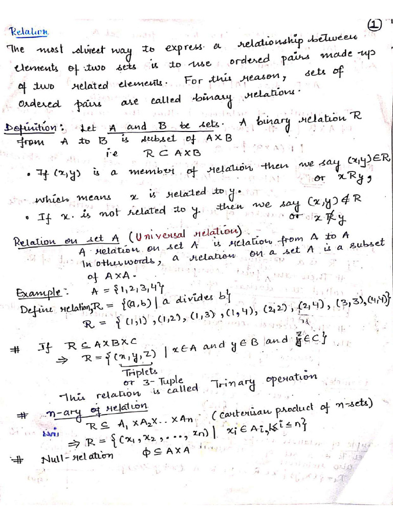 Unit 2 Relation MTH175 HALF | PDF