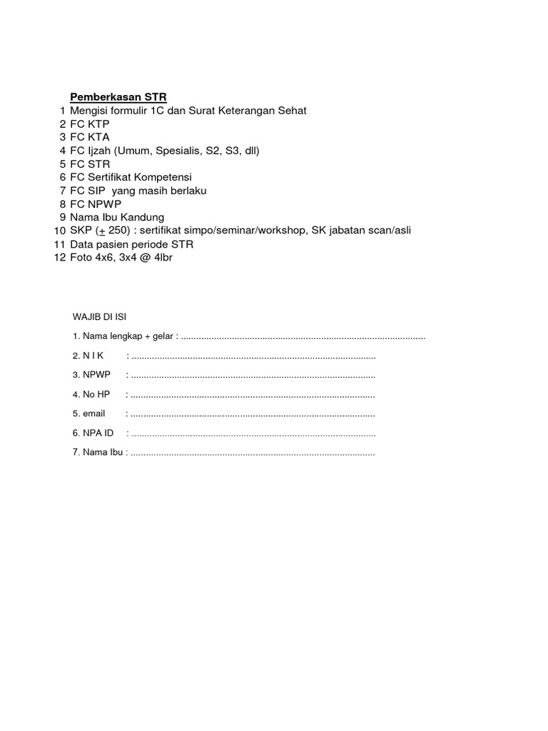 2022 blangko formulir str icw 15 | PDF