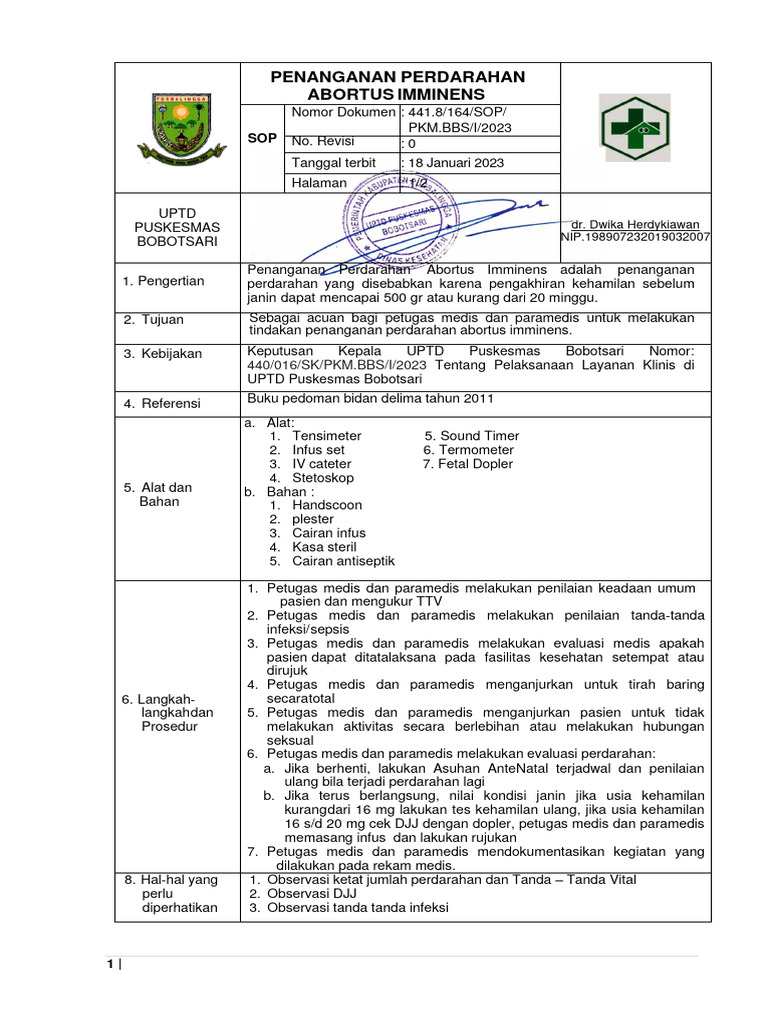 SOP AB IMMINENS FIX | PDF