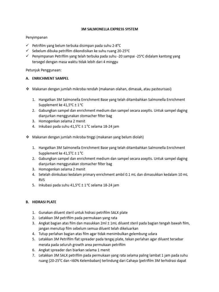 Manual 3M Salmonella Express System | PDF