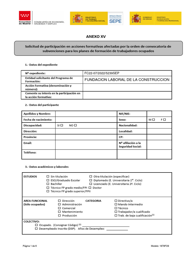 ANEXO XV Solicitud Editable | PDF