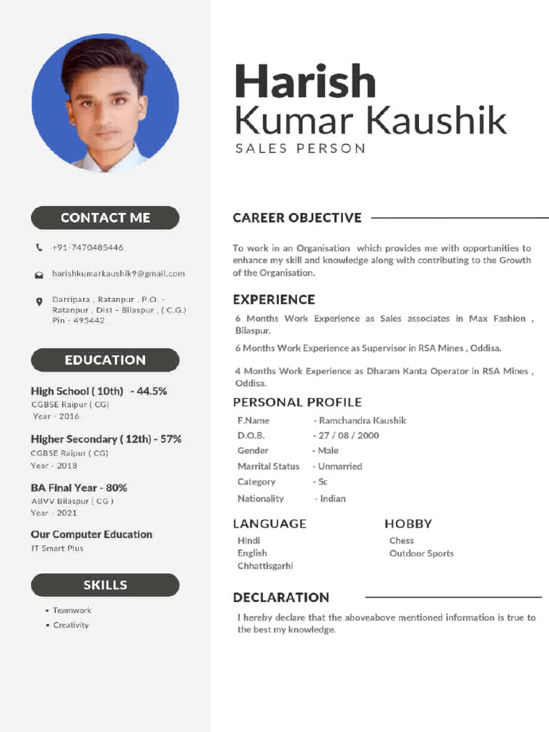 harish resume | PDF