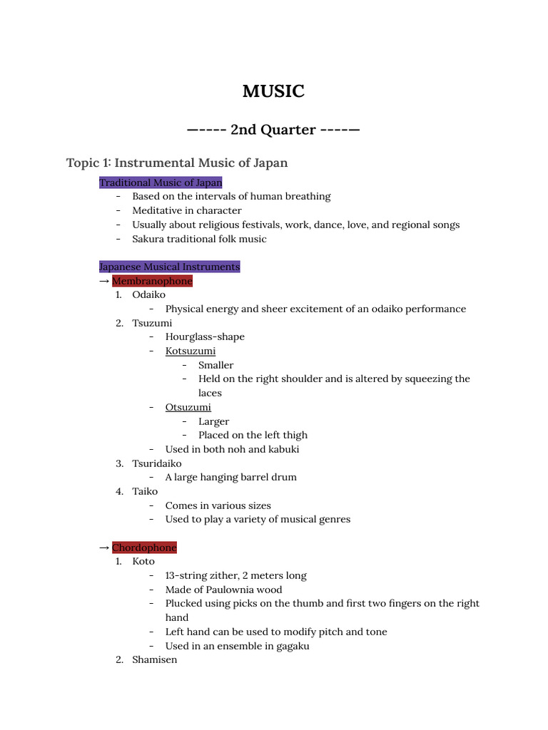 g8 Mapeh Notes | PDF | Chess | Performing Arts