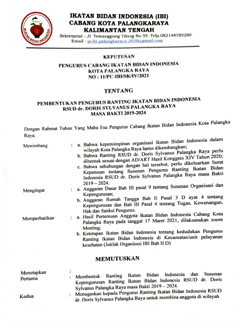 SK Pengurus IBI Ranting | PDF