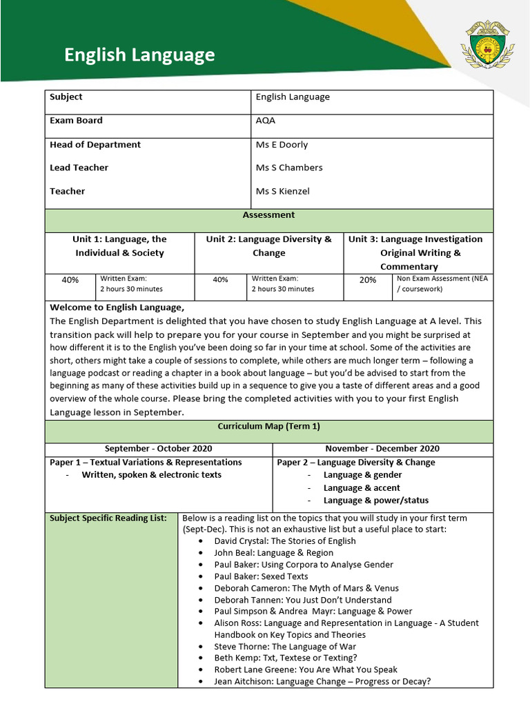 English Language | PDF