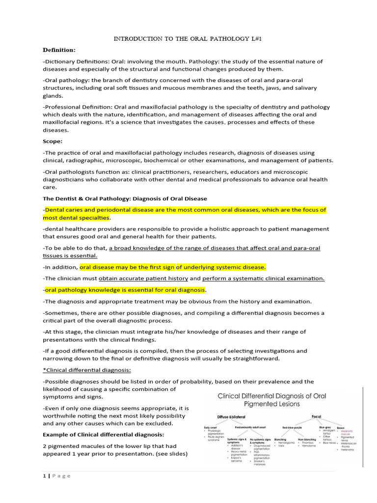 Introduction To The Oral Pathology L | PDF | Science & Mathematics