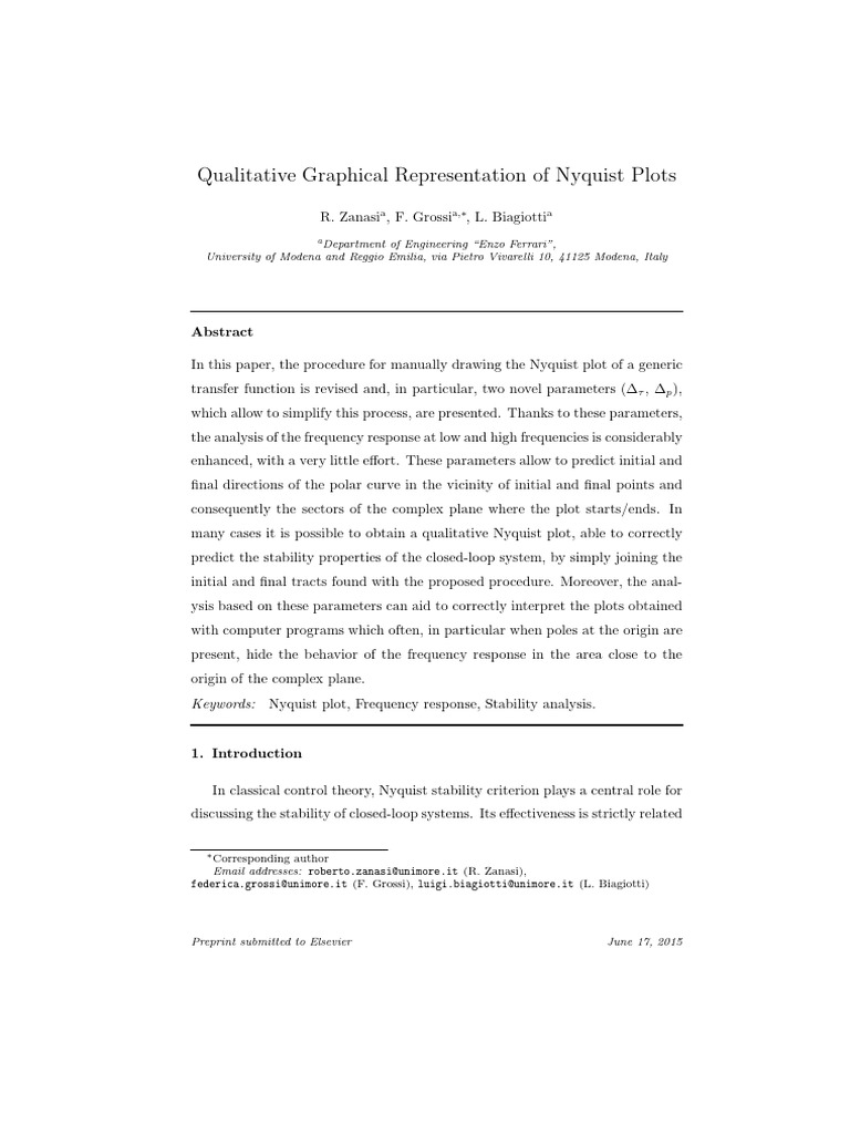 Qualitative Graphical Representation of Nyquist Plots | PDF | Mathematics | Mathematical Analysis