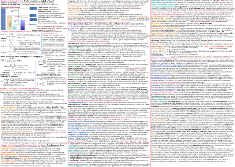 Pricing Cheatsheet | PDF