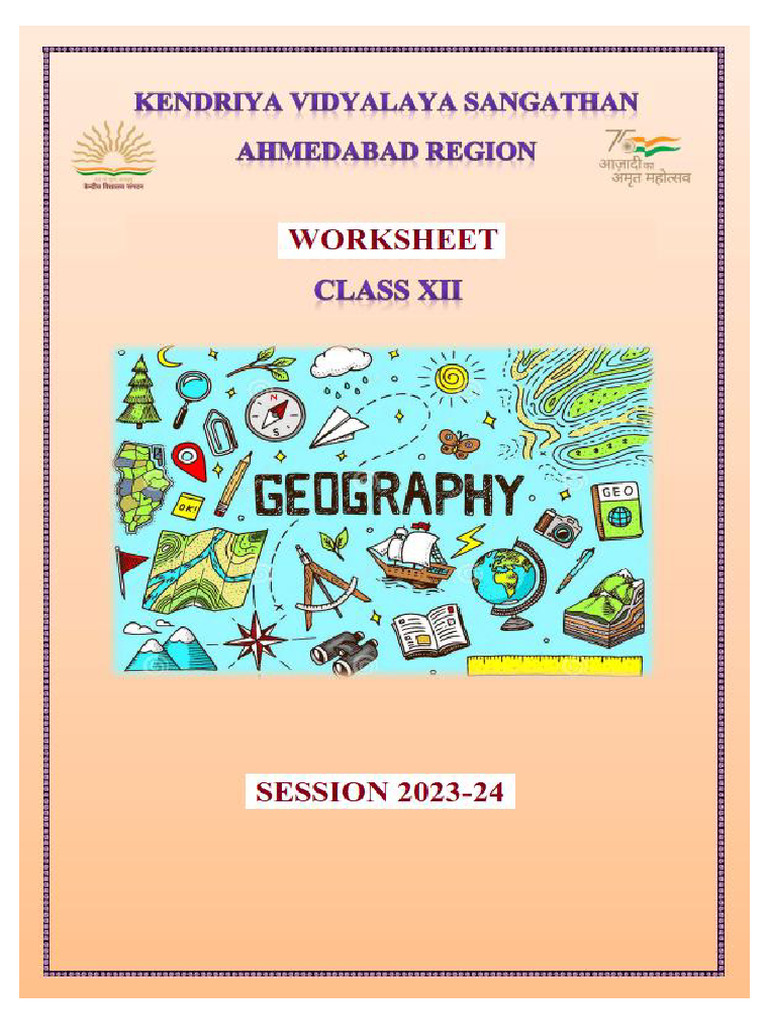 Worksheet Xii Geography 2023-24 | PDF
