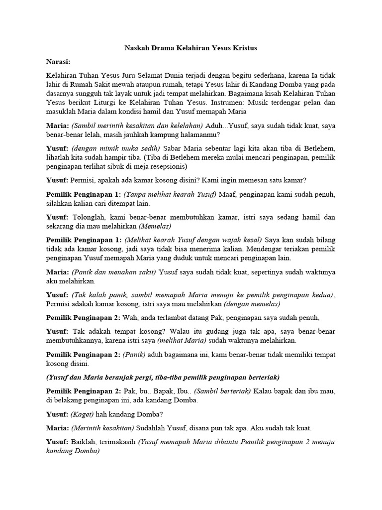 Naskah Drama Kelahiran Yesus | PDF